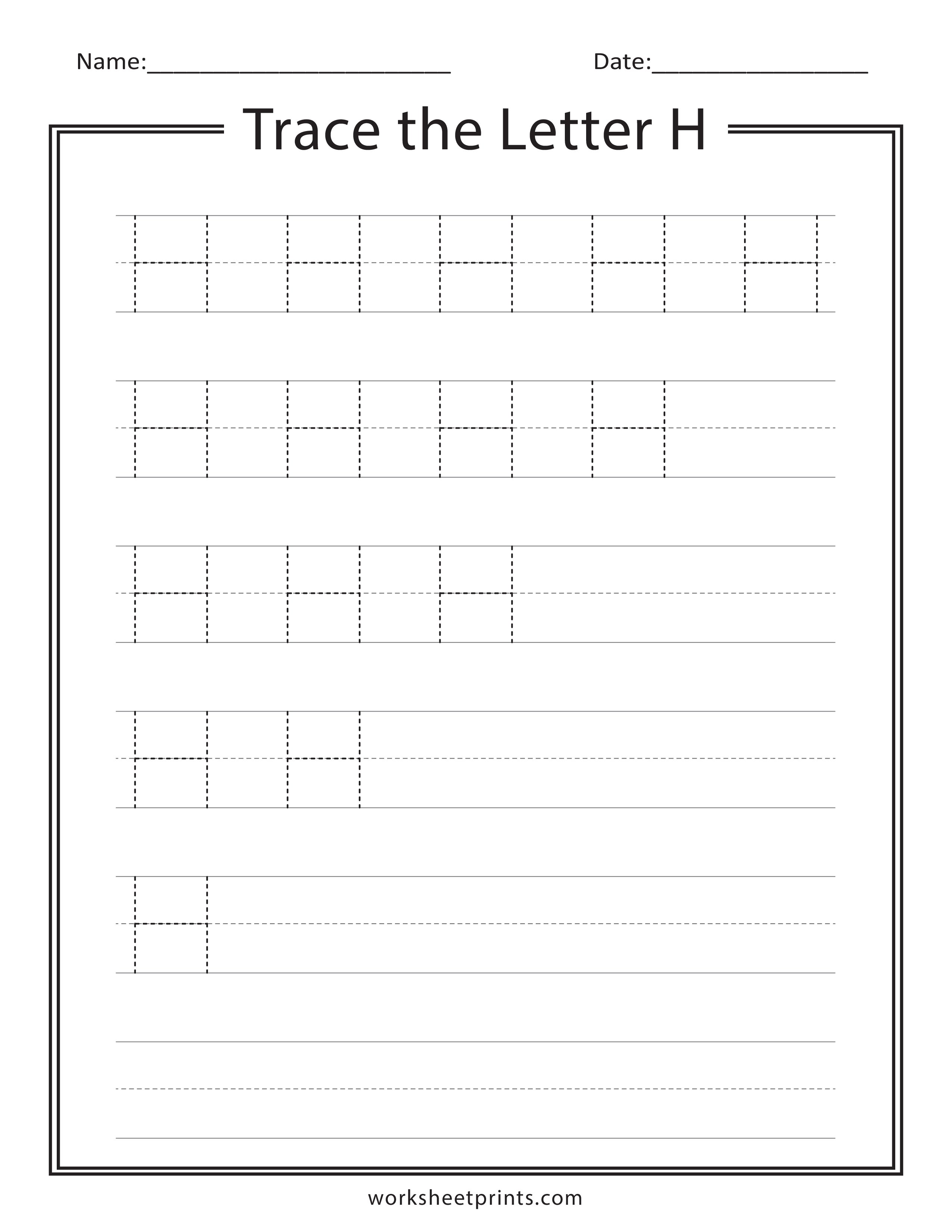 Tracing the Letter H