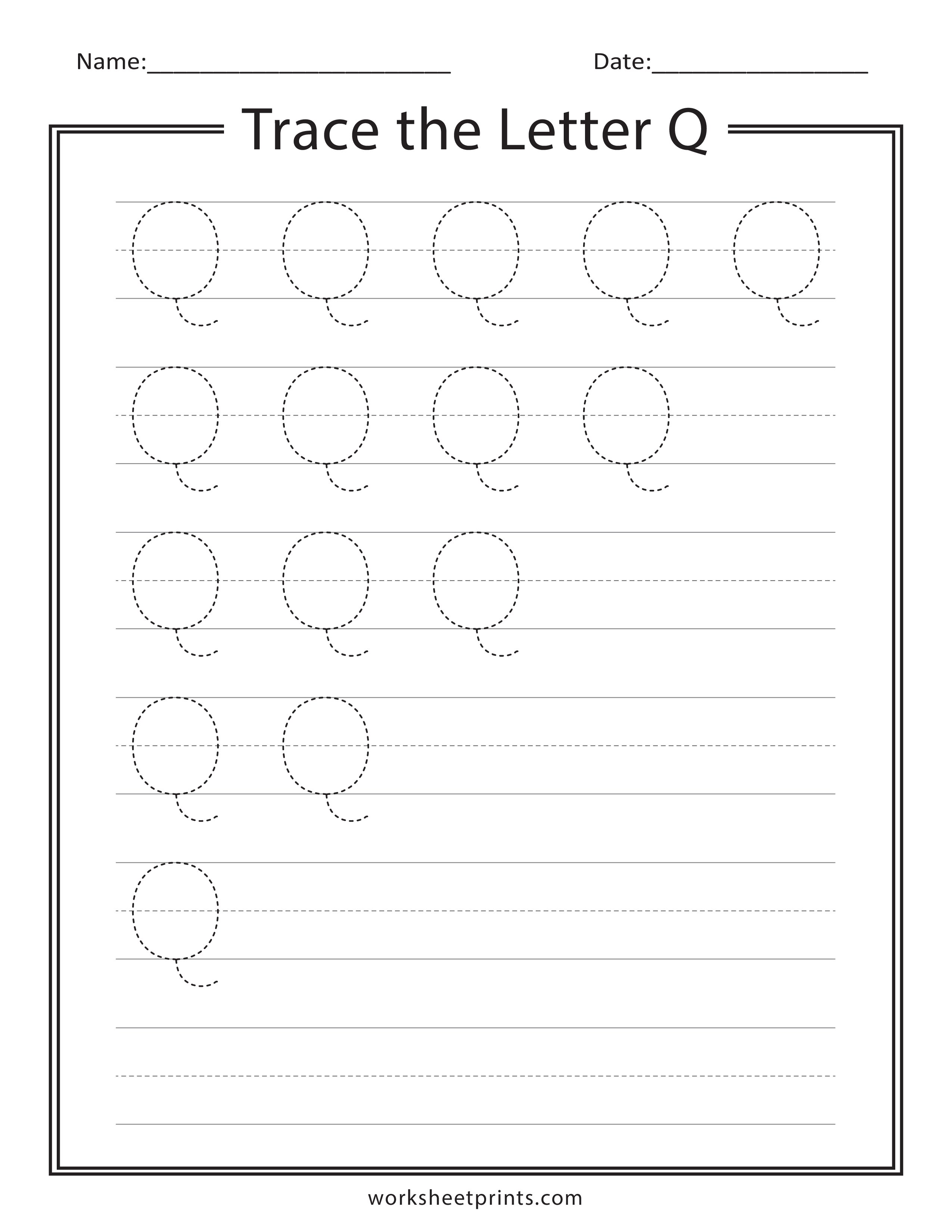 Tracing the Letter Q