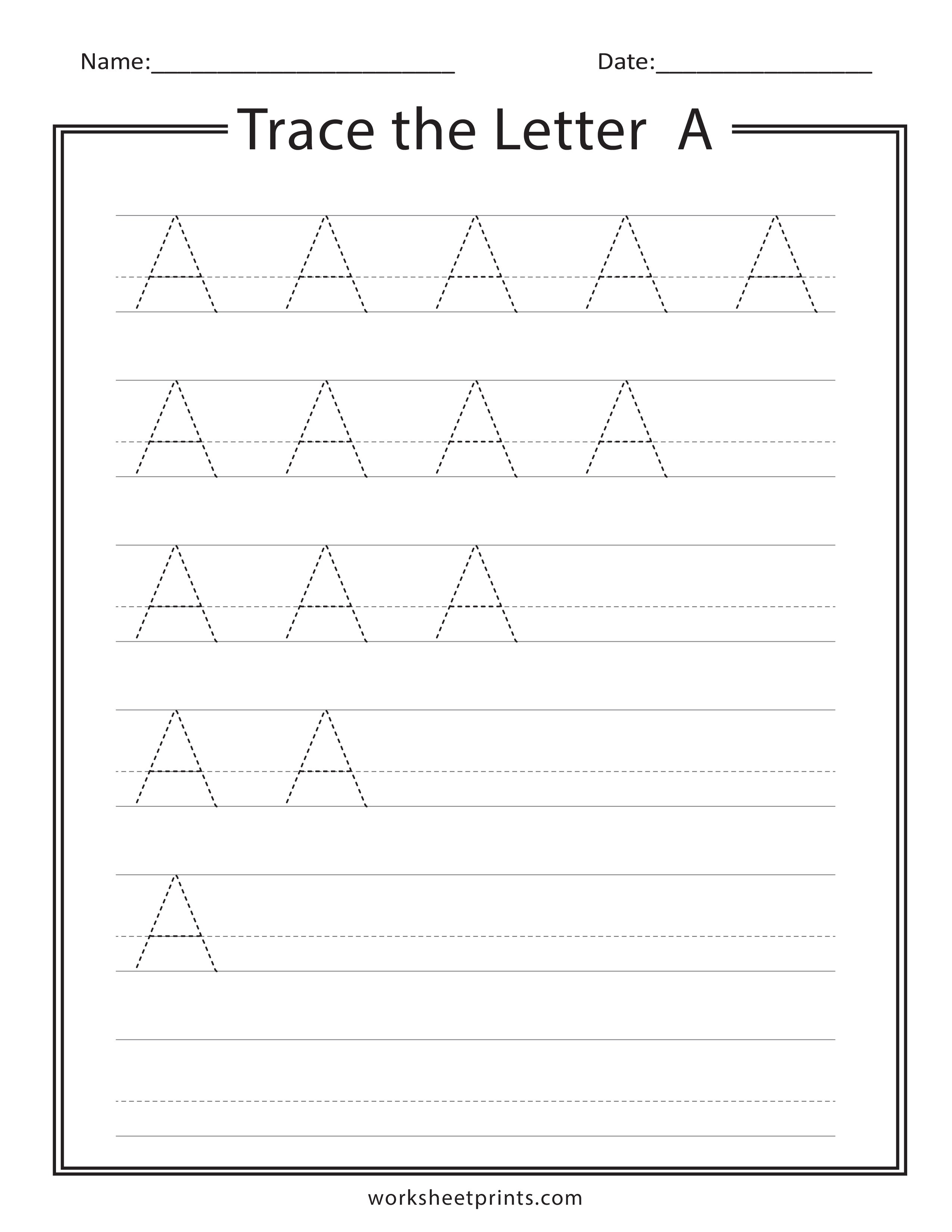 Tracing the Letter A