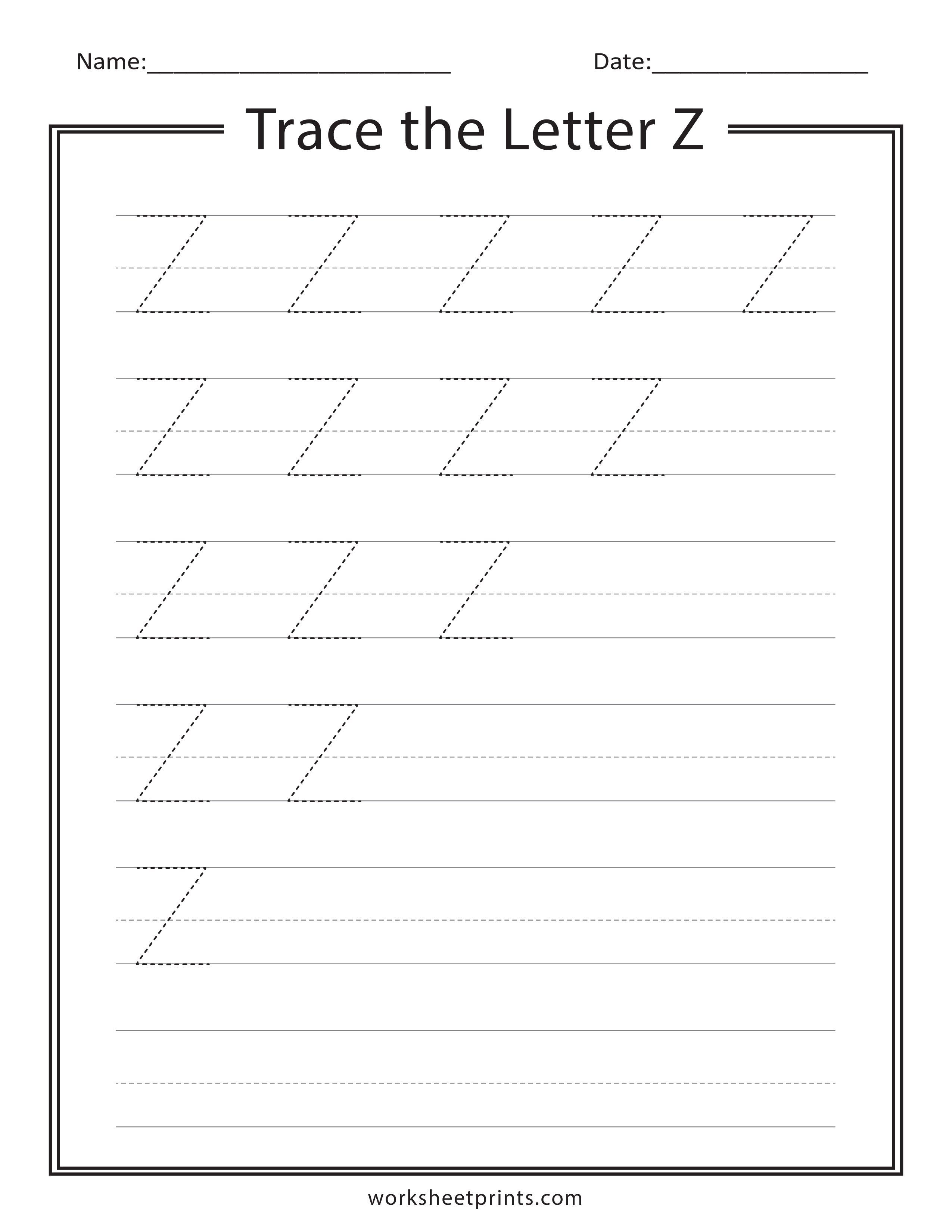 Tracing the Letter Z