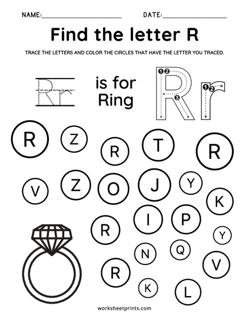 Printable Find the Letter R Worksheet | WorksheetPrints