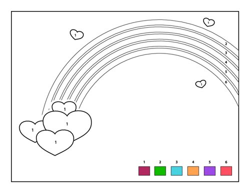 Printable Rainbow Color By Number Worksheet | WorksheetPrints