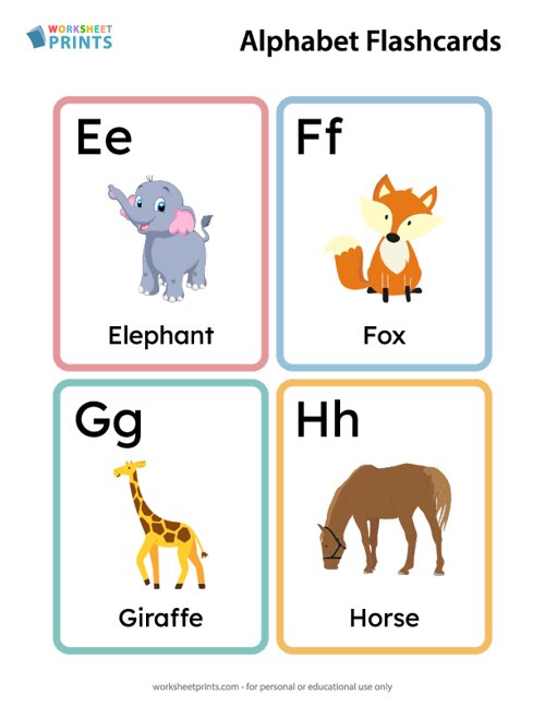 Alphabet Flashcards E H