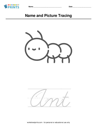 Picture Coloring and Word Tracing Worksheet Generator