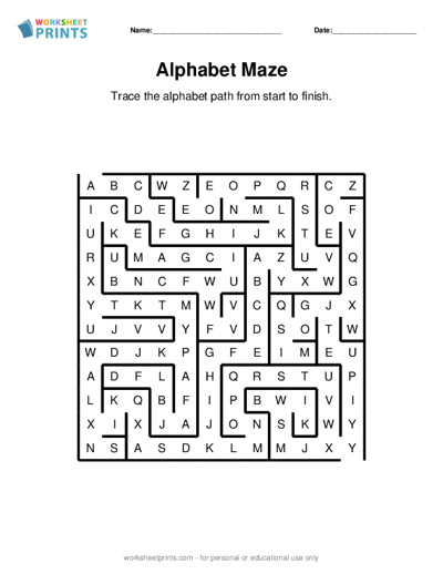 Alphabet Maze Generator | A to Z Path Maze Puzzles